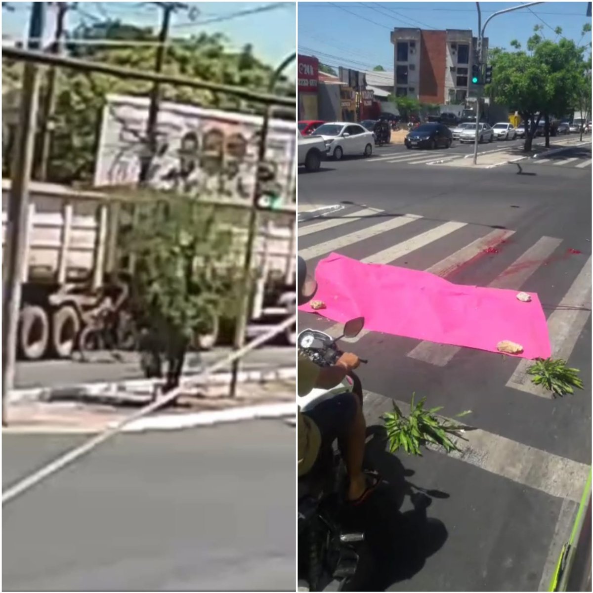 Vídeo mostra exato momento em que ciclista é atropelado por carreta em avenida de Teresina