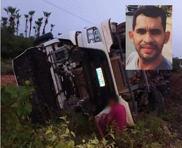 Caminhão vira e motorista morre após ser sacado da cabine em cidade do Piauí - 180graus - O ...